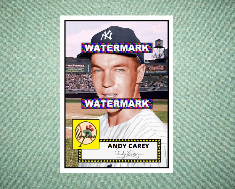 Andy Carey New York Yankees Custom Baseball Card 1952 Style - Etsy
