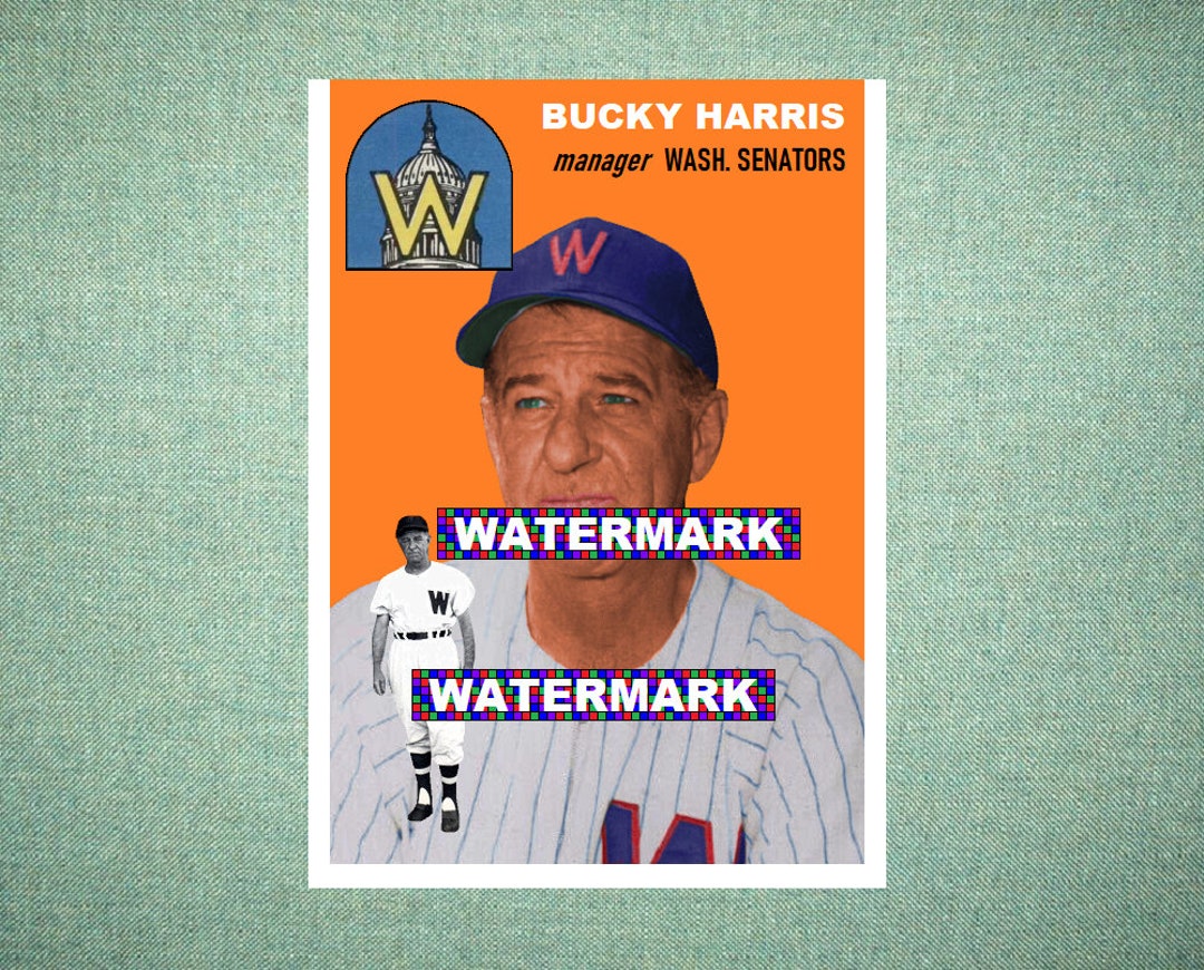 Bucky Harris Washington Senators Custom Baseball Card 1954 - Etsy