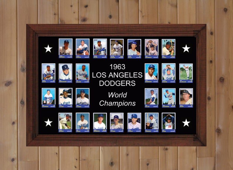 1963 LOS ANGELES DODGERS Poster Decor Gift Wall Art 1963 World Series ...