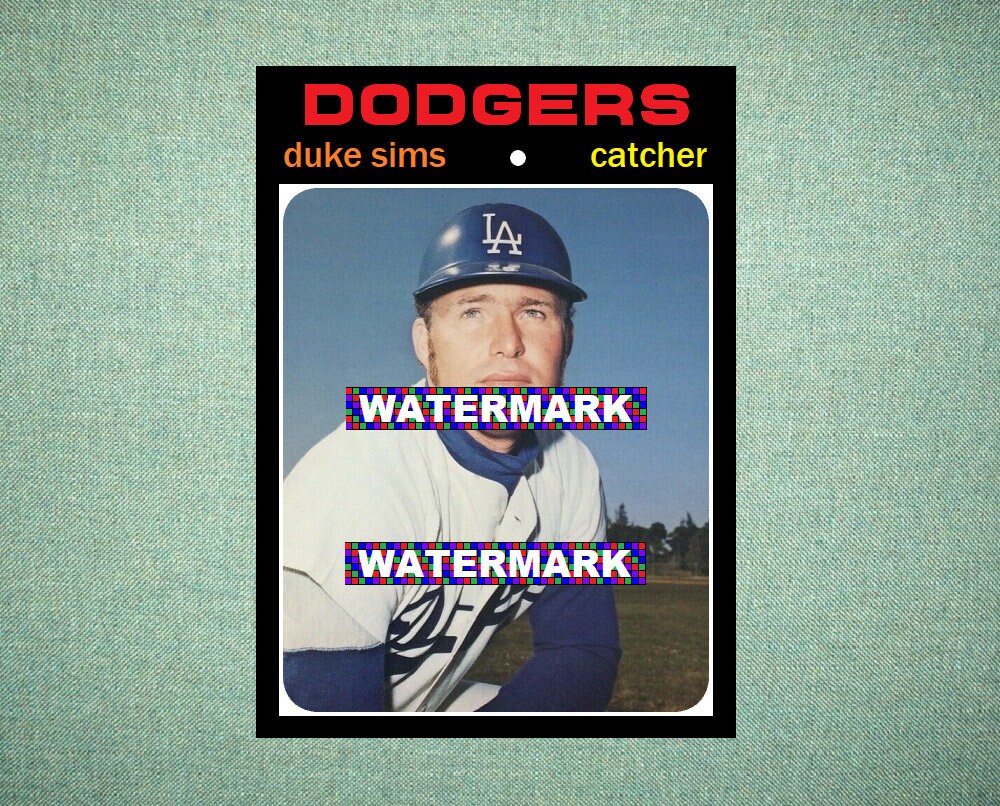 Duke Sims Los Angeles Dodgers Custom Baseball Card 1971 Style - Etsy