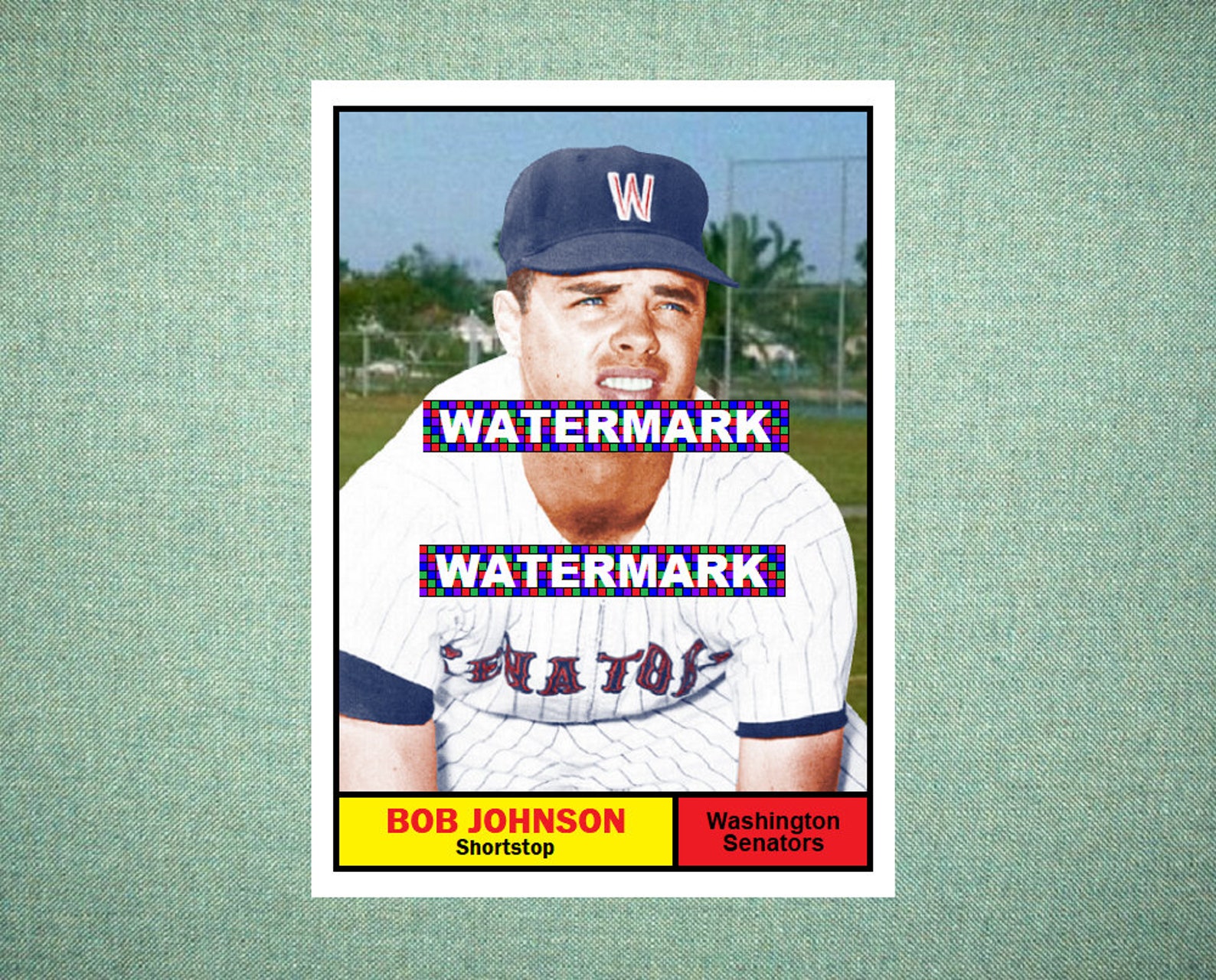 Bob Johnson Washington Senators Custom Baseball Card 1961 - Etsy