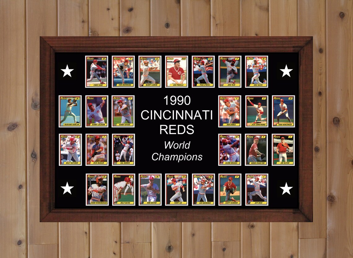 1990 CINCINNATI REDS Poster Decor Gift Wall Art 1990 World Series Team ...