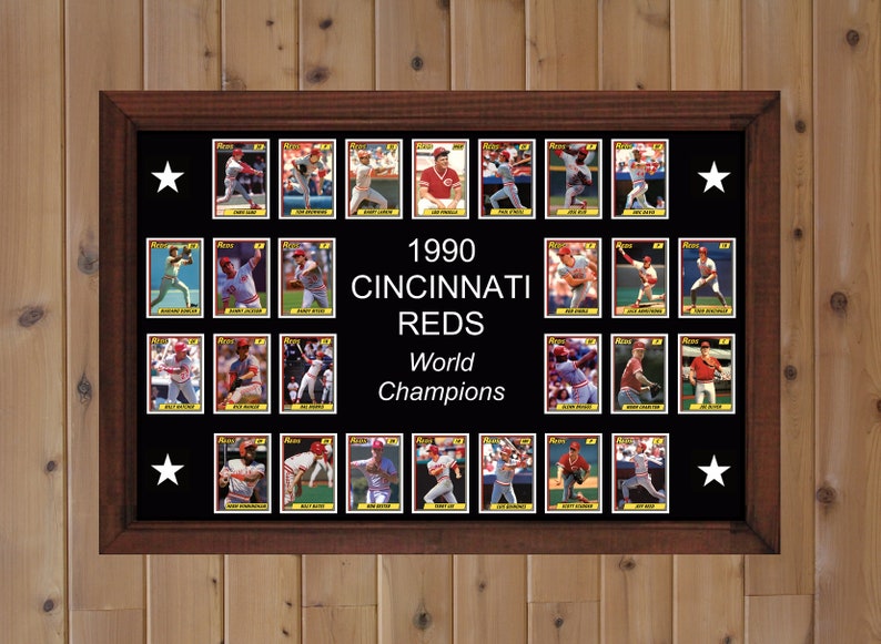 1990 CINCINNATI REDS Poster Decor Gift Wall Art 1990 World Series Team ...