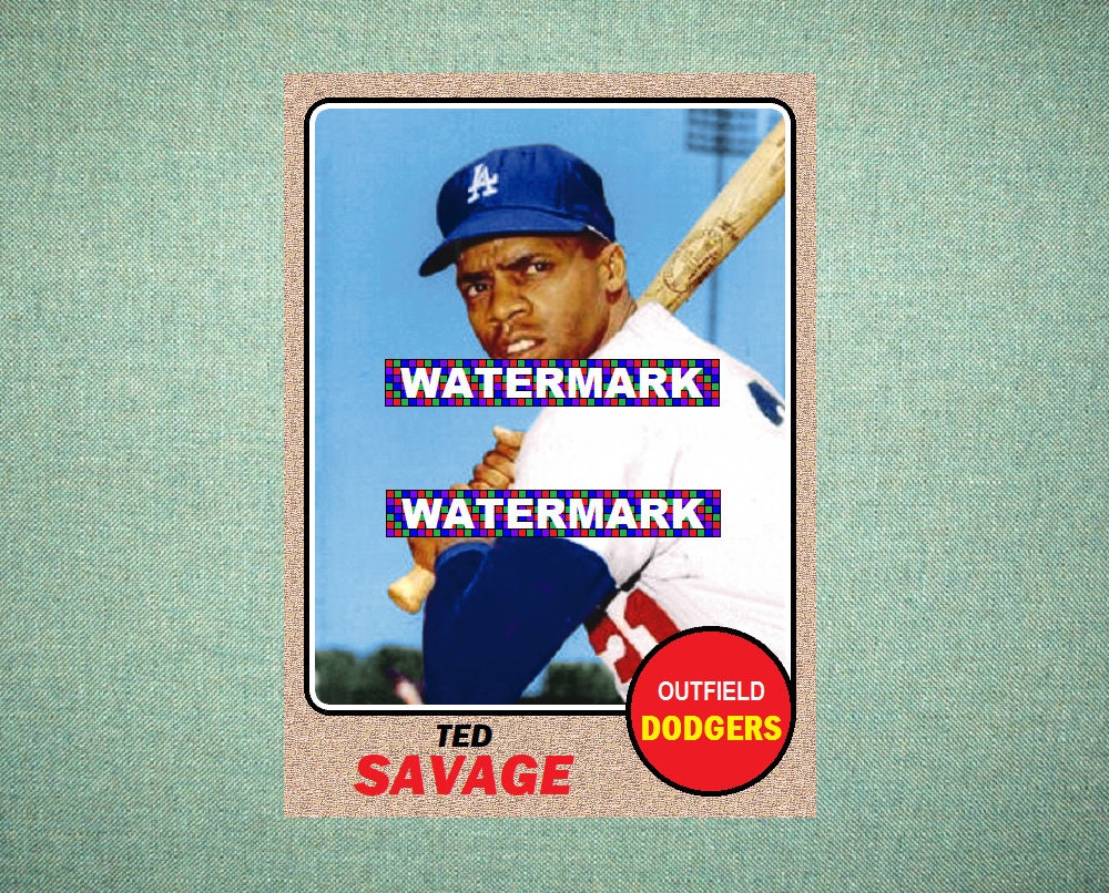 Ted Savage Los Angeles Dodgers Custom Baseball Card 1968 Style - Etsy