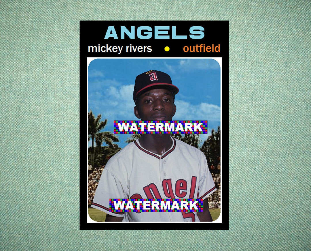 Mickey Rivers California Angels Custom Baseball Card 1971 - Etsy