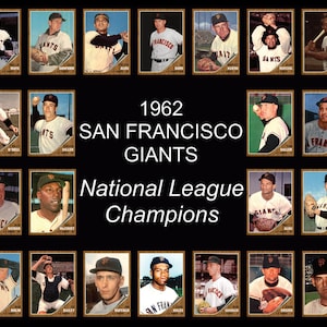 1962 SAN FRANCISCO GIANTS Poster Decor Gift Wall Art 1962 World Series ...
