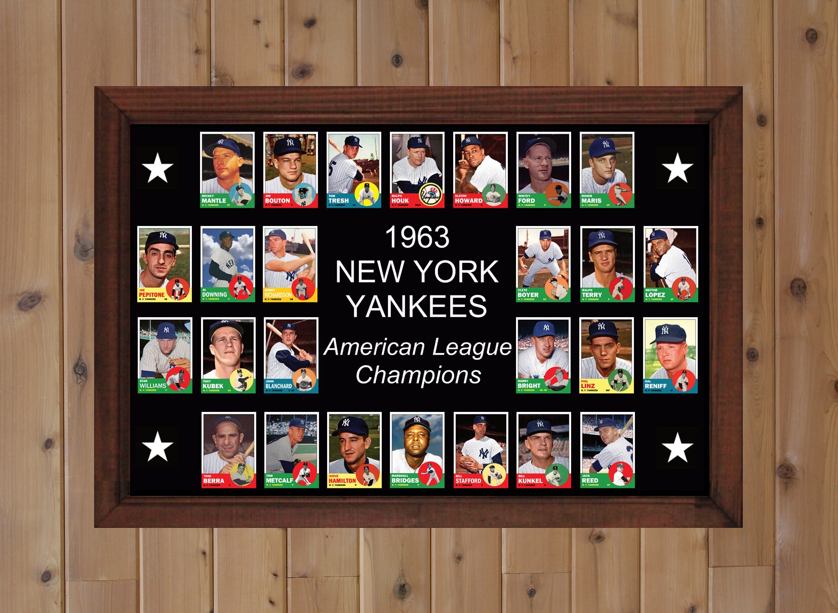 1963 NEW YORK YANKEES Poster Decor Gift Wall Art 1963 World Series Team ...