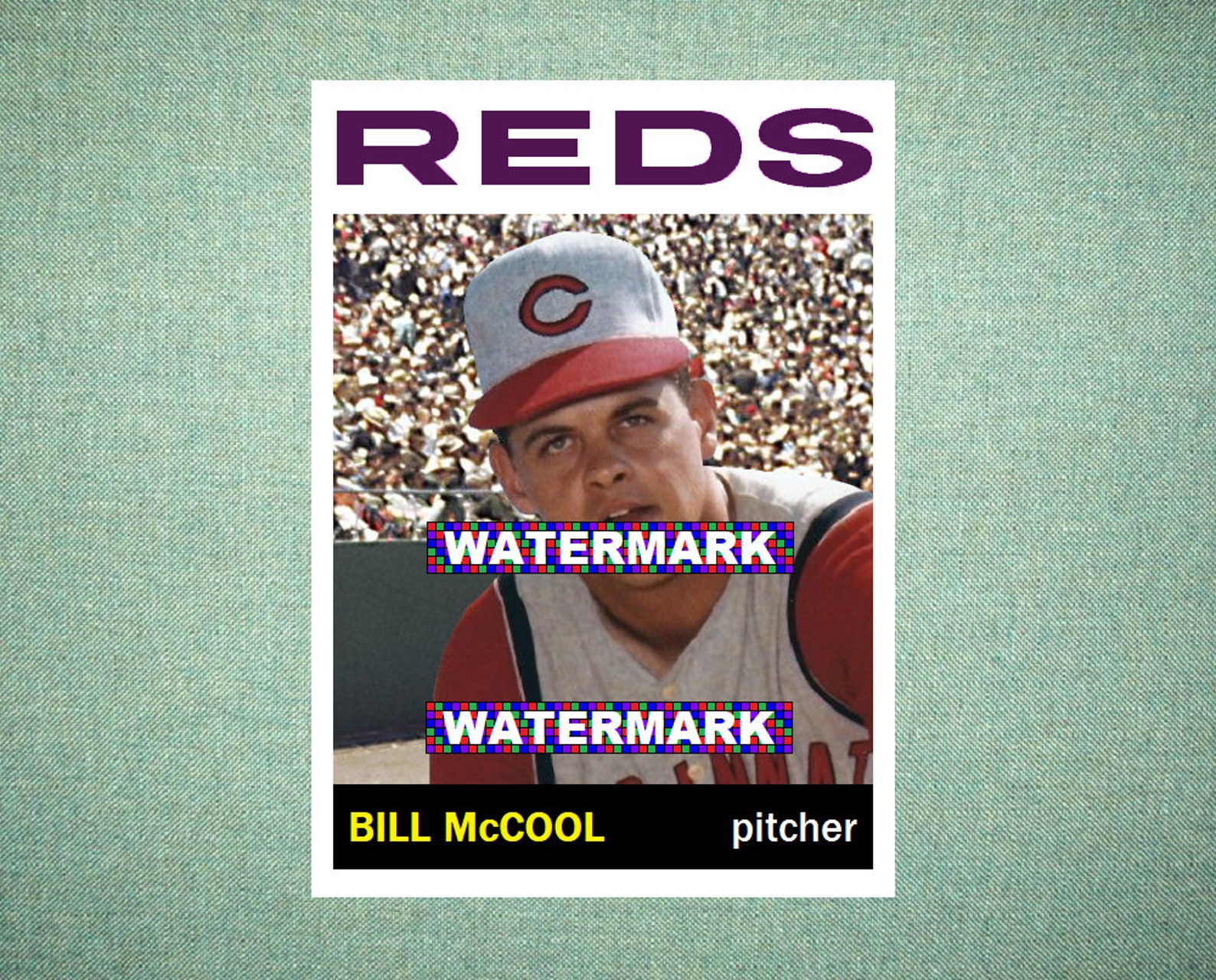 Bill Mccool Cincinnati Reds Custom Baseball Card 1964 Style - Etsy