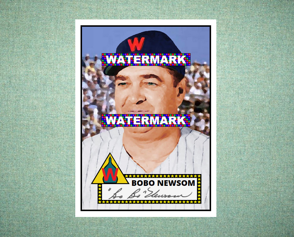 Bobo Newsom Washington Senators Custom Baseball Card 1952 - Etsy