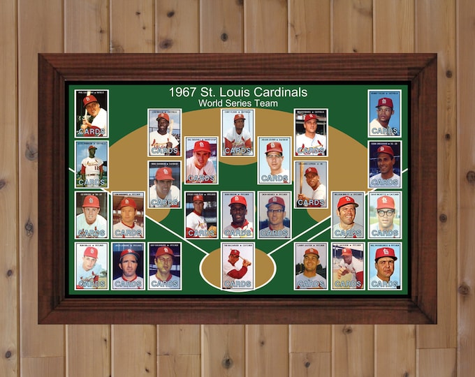 1967 ST LOUIS CARDINALS Poster Decor Gift Wall Art 1967 World Series ...