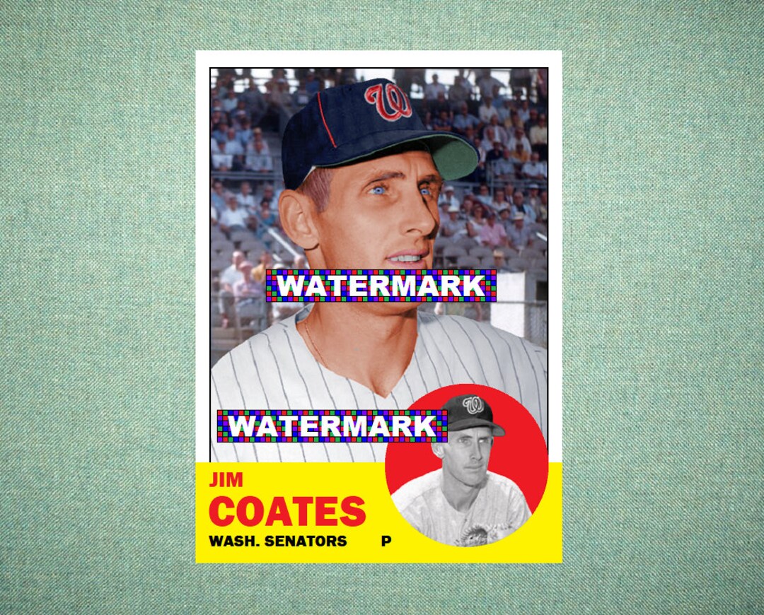 Jim Coates Washington Senators Custom Baseball Card 1963 Style - Etsy