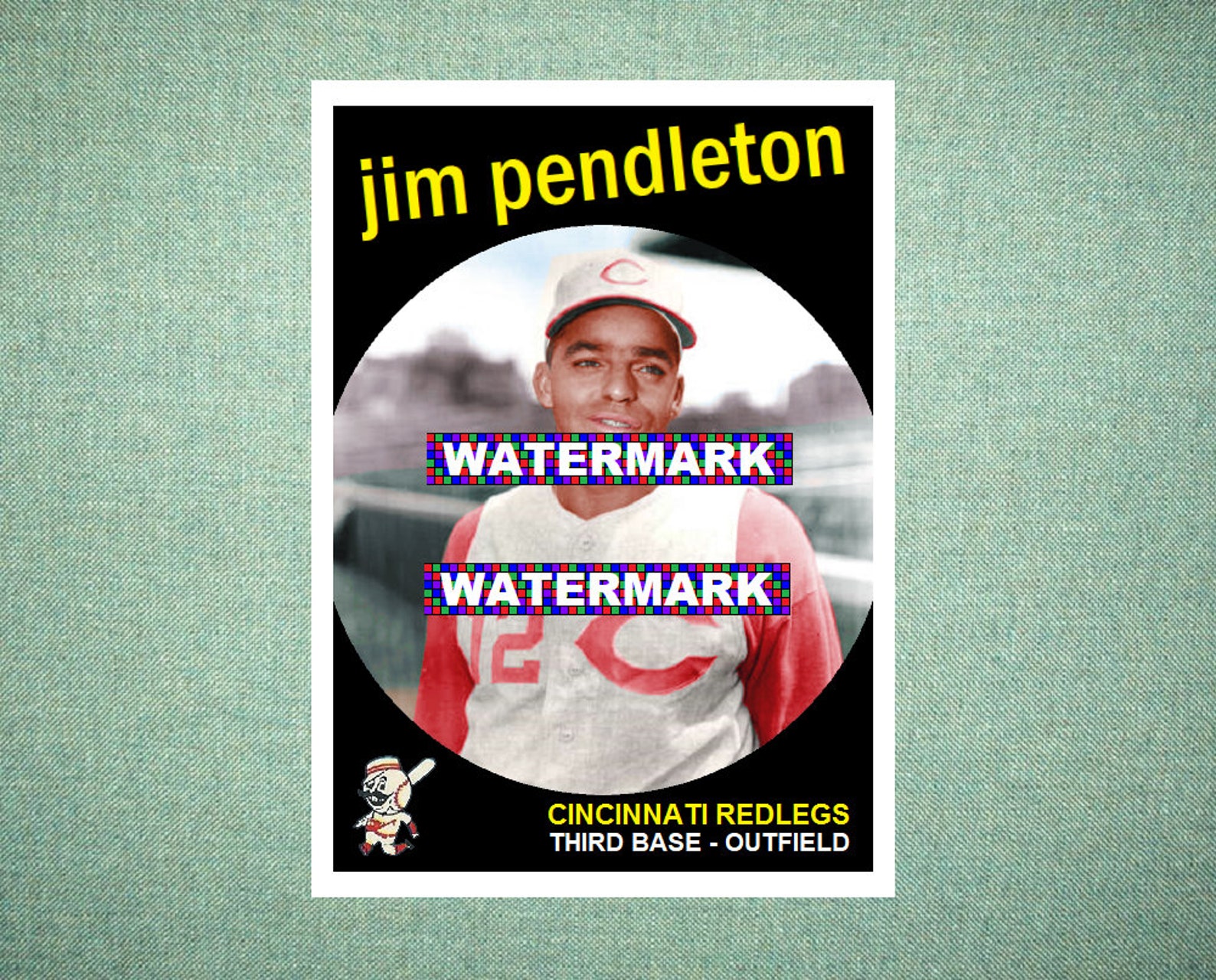 Jim Pendleton Cincinnati Redlegs Custom Baseball Card 1959 - Etsy