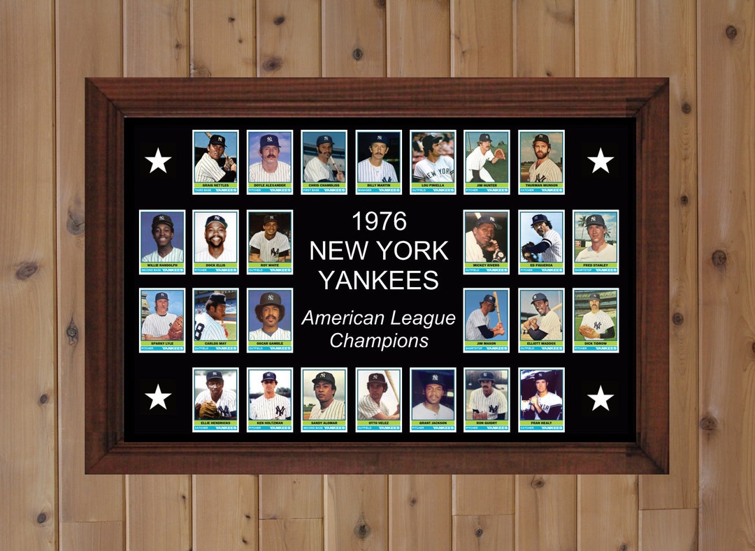 1976 NEW YORK YANKEES Poster Decor Gift Wall Art 1976 World Series Team ...
