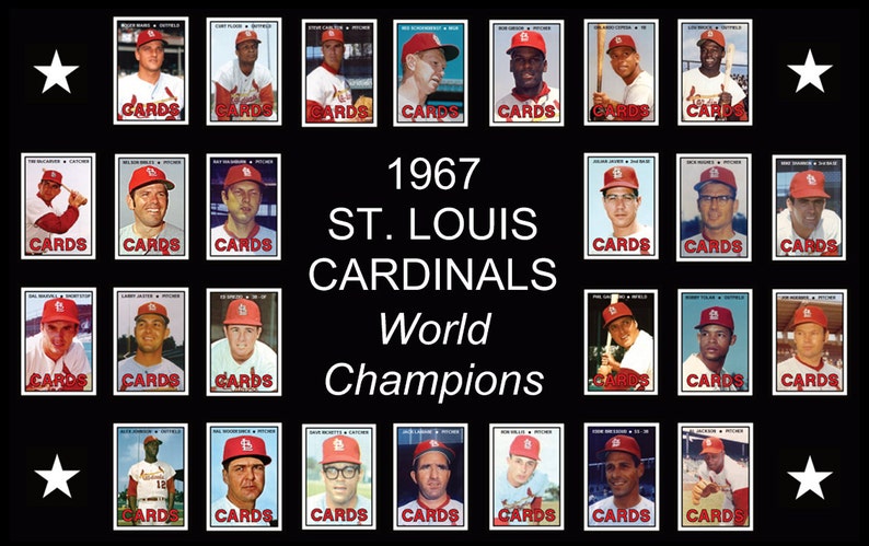 1967 ST LOUIS CARDINALS Poster Decor Gift Wall Art 1967 World Series ...