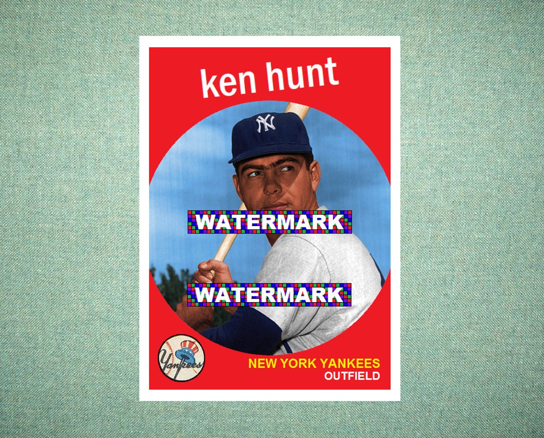 Ken Hunt New York Yankees Custom Baseball Card 1959 Style - Etsy