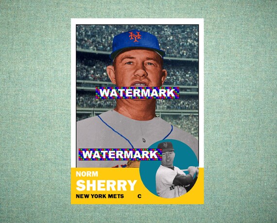 Norm Sherry New York Mets Custom Baseball Card 1963 Style | Etsy