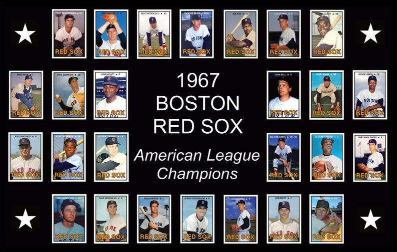 1967 BOSTON RED SOX Poster Decor Gift Wall Art 1967 World Series Team ...
