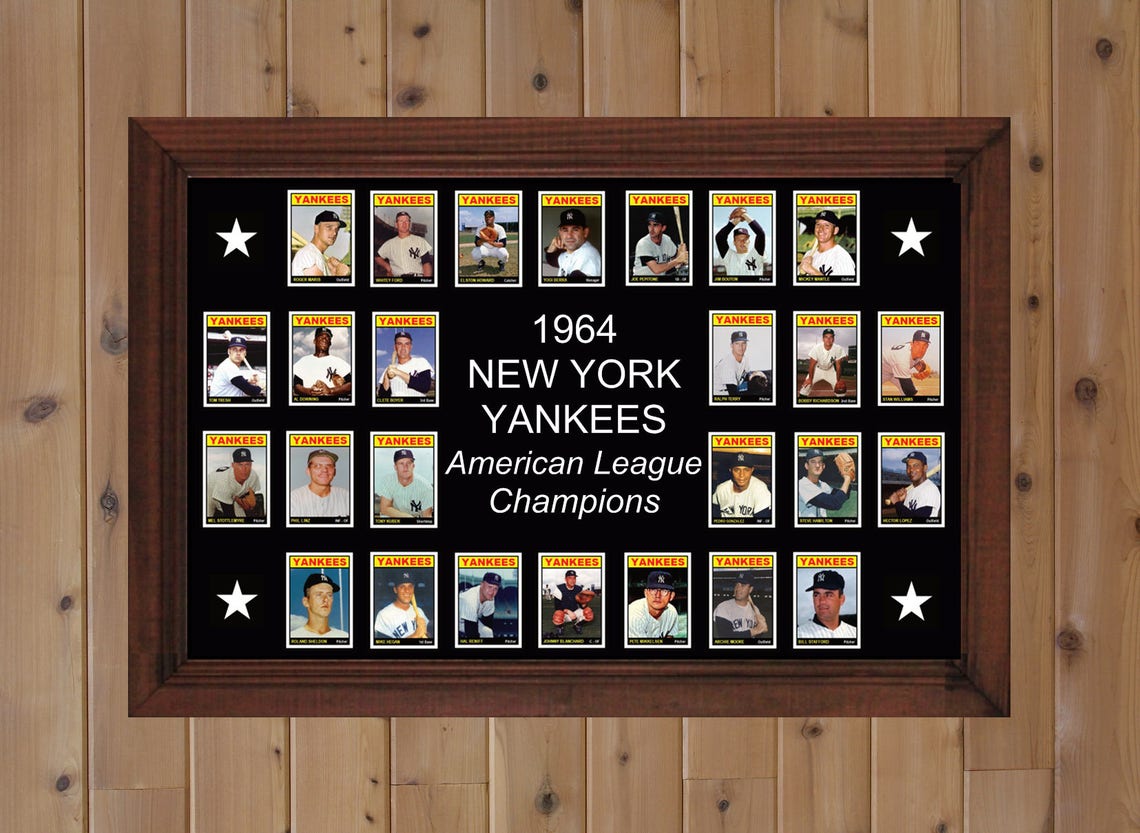 1964 NEW YORK YANKEES Poster Decor Gift Wall Art 1964 World Series Team ...