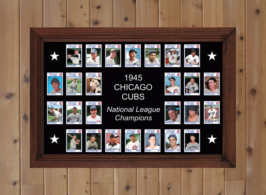 1945 CHICAGO CUBS Poster Decor Gift Wall Art 1945 World Series Team 17 ...