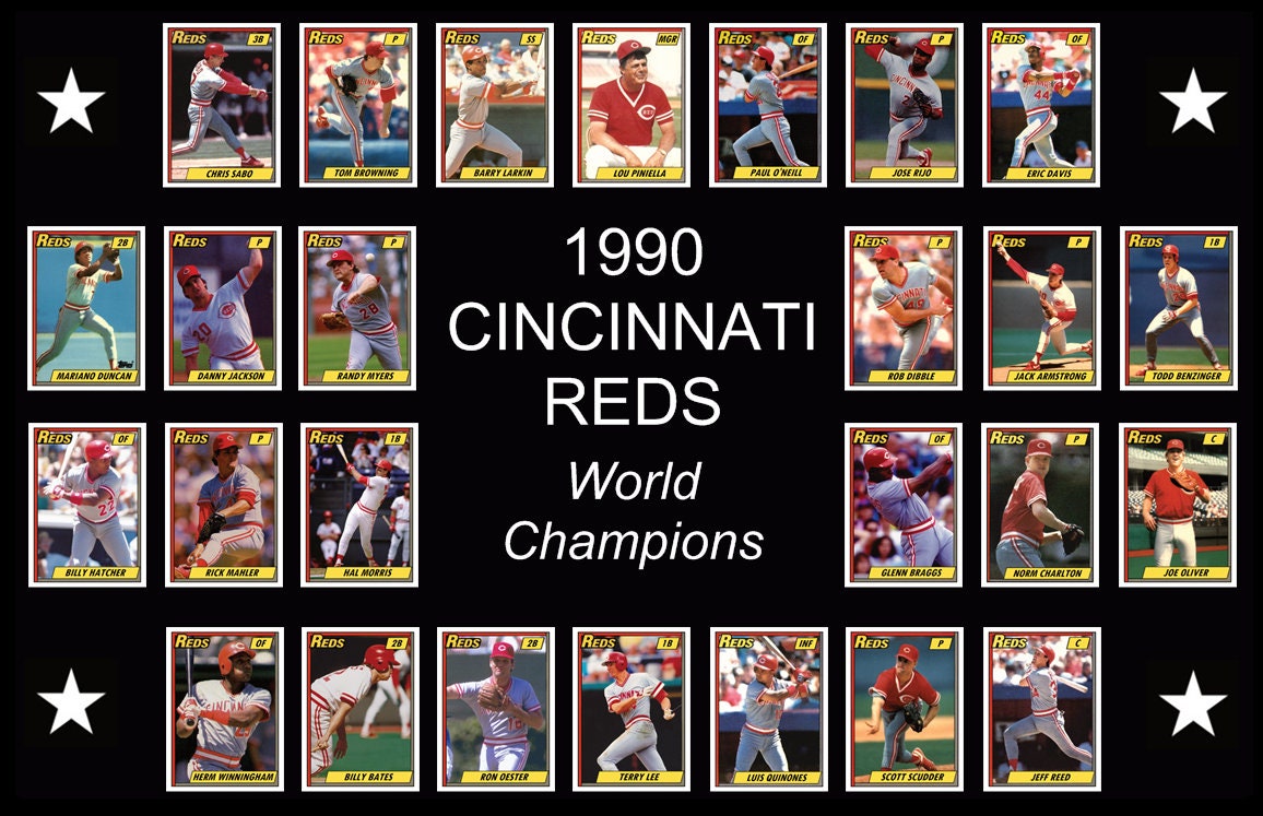 1990 CINCINNATI REDS Poster Decor Gift Wall Art 1990 World Series Team ...