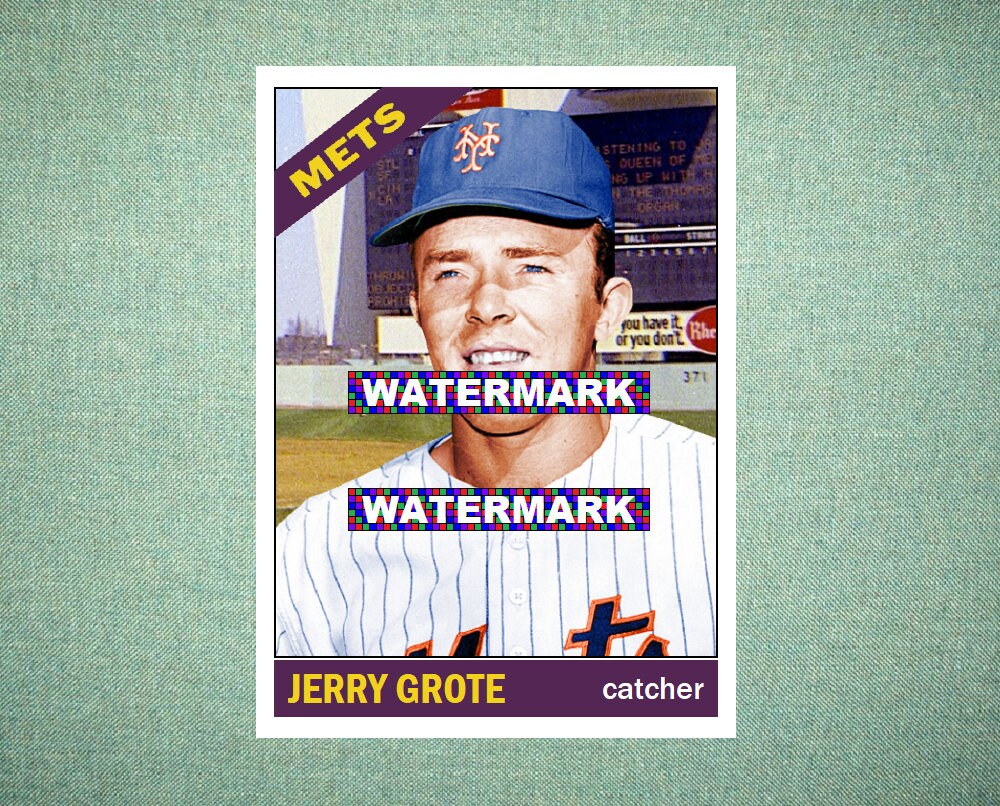 Jerry Grote New York Mets Custom Baseball Card 1966 Style - Etsy
