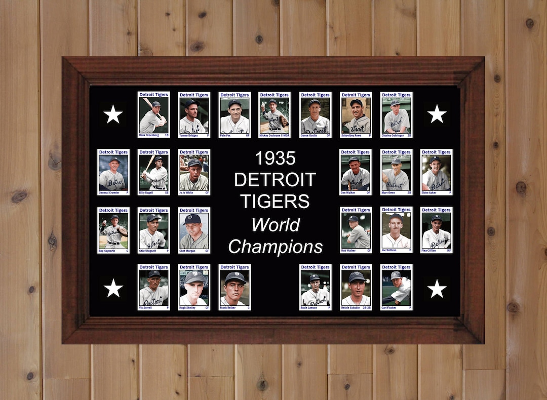 1935 DETROIT TIGERS Poster Decor Gift Wall Art 1935 World Series Team ...