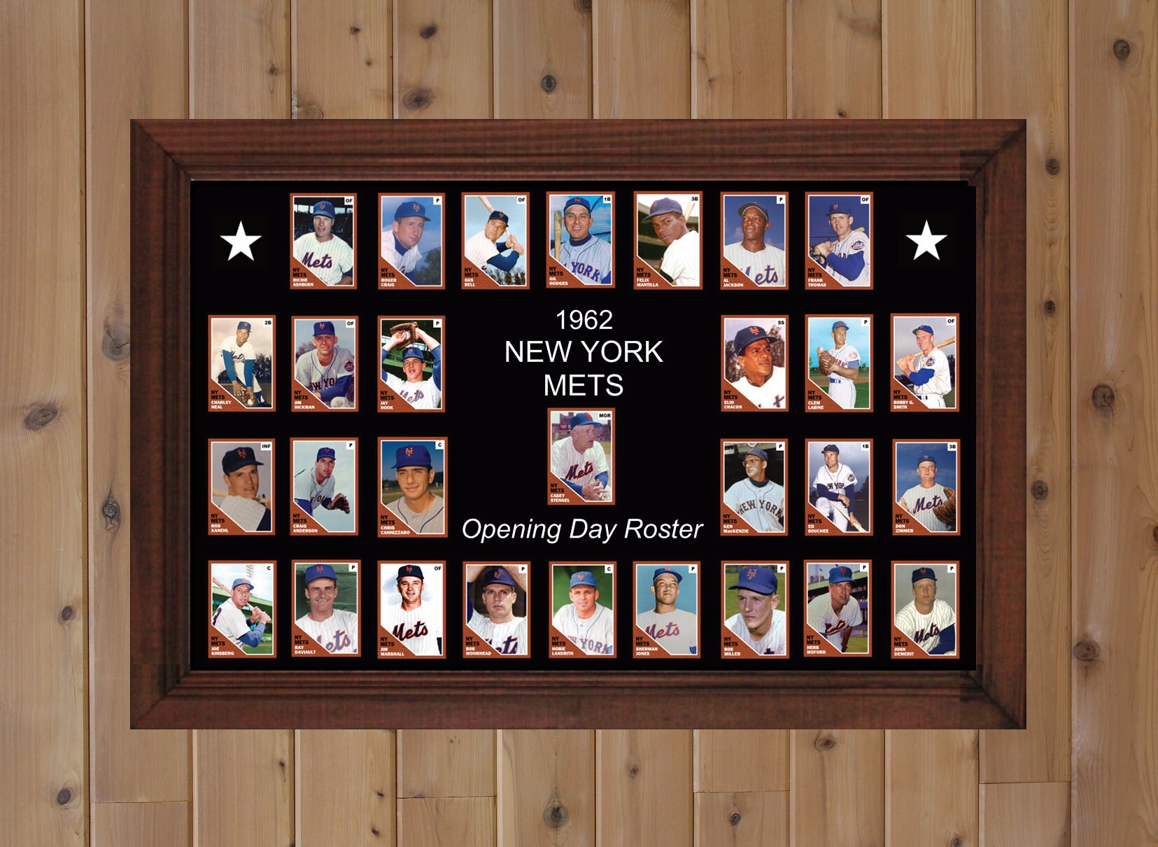 1962 NEW YORK METS Poster Decor Gift Wall Art 1962 Opening Day Team 17 ...