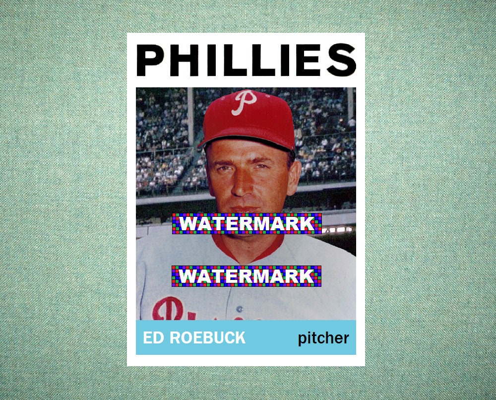 Ed Roebuck Philadelphia Phillies Custom Baseball Card 1964 - Etsy
