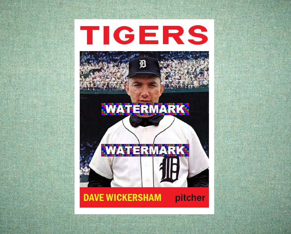 Dave Wickersham Detroit Tigers Custom Baseball Card 1964 Style - Etsy