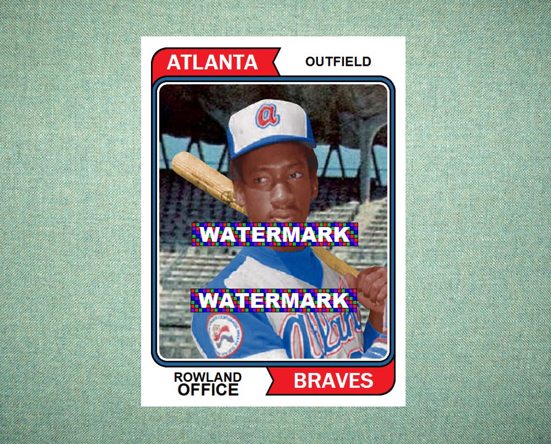 Rowland Office Atlanta Braves Custom Baseball Card 1974 Style card That ...
