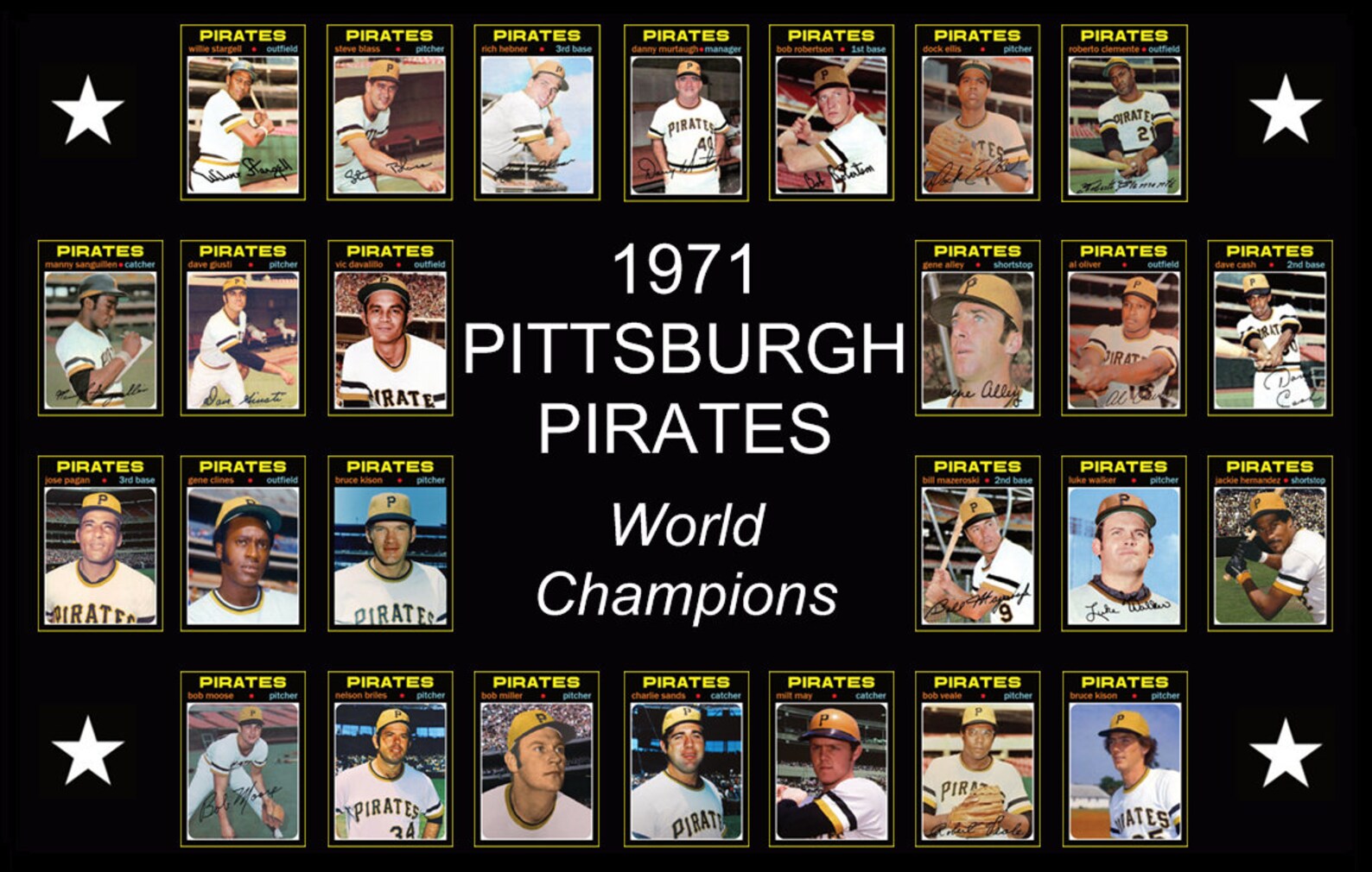 1971 PITTSBURGH PIRATES Poster Decor Gift Wall Art 1971 World Series ...
