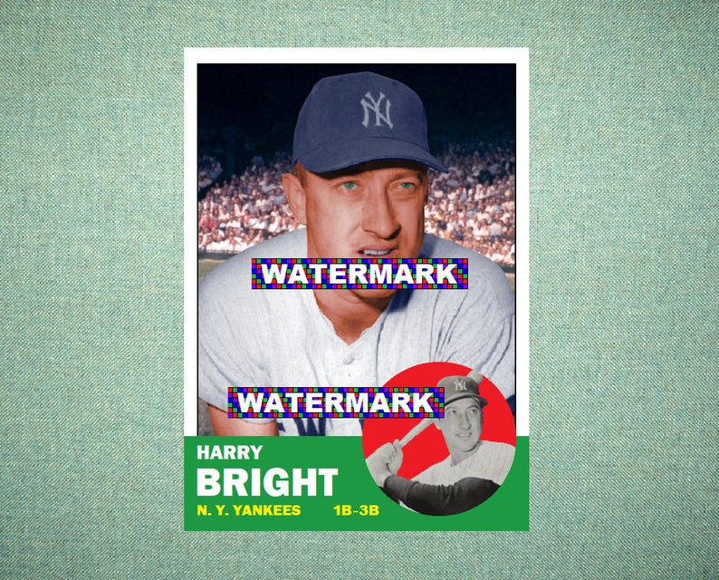 Harry Bright New York Yankees Custom Baseball Card 1963 Style card That ...