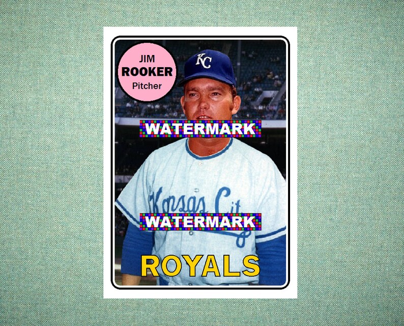 Jim Rooker Kansas City Royals Custom Baseball Card 1969 Style - Etsy