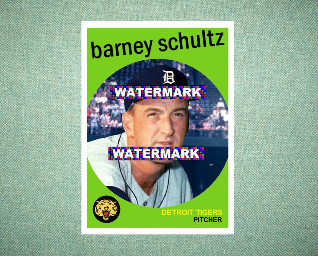 Barney Schultz Detroit Tigers Custom Baseball Card 1959 Style - Etsy