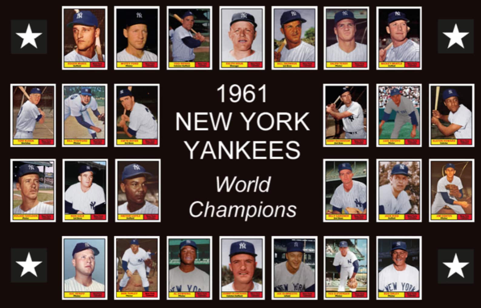 1961 NEW YORK YANKEES Poster Decor Gift Wall Art 1961 World Series Team ...