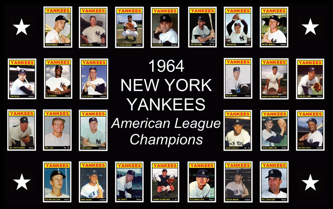 1964 NEW YORK YANKEES Poster Decor Gift Wall Art 1964 World Series Team ...