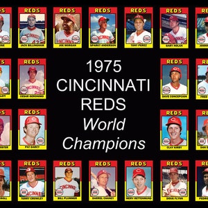 1975 CINCINNATI REDS Poster Decor Gift Wall Art 1975 World Series Team ...