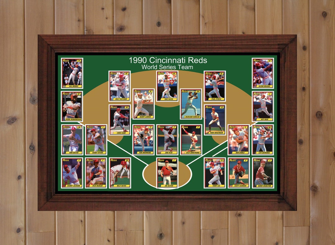 1990 CINCINNATI REDS Poster Decor Gift Wall Art 1990 World Series Team ...