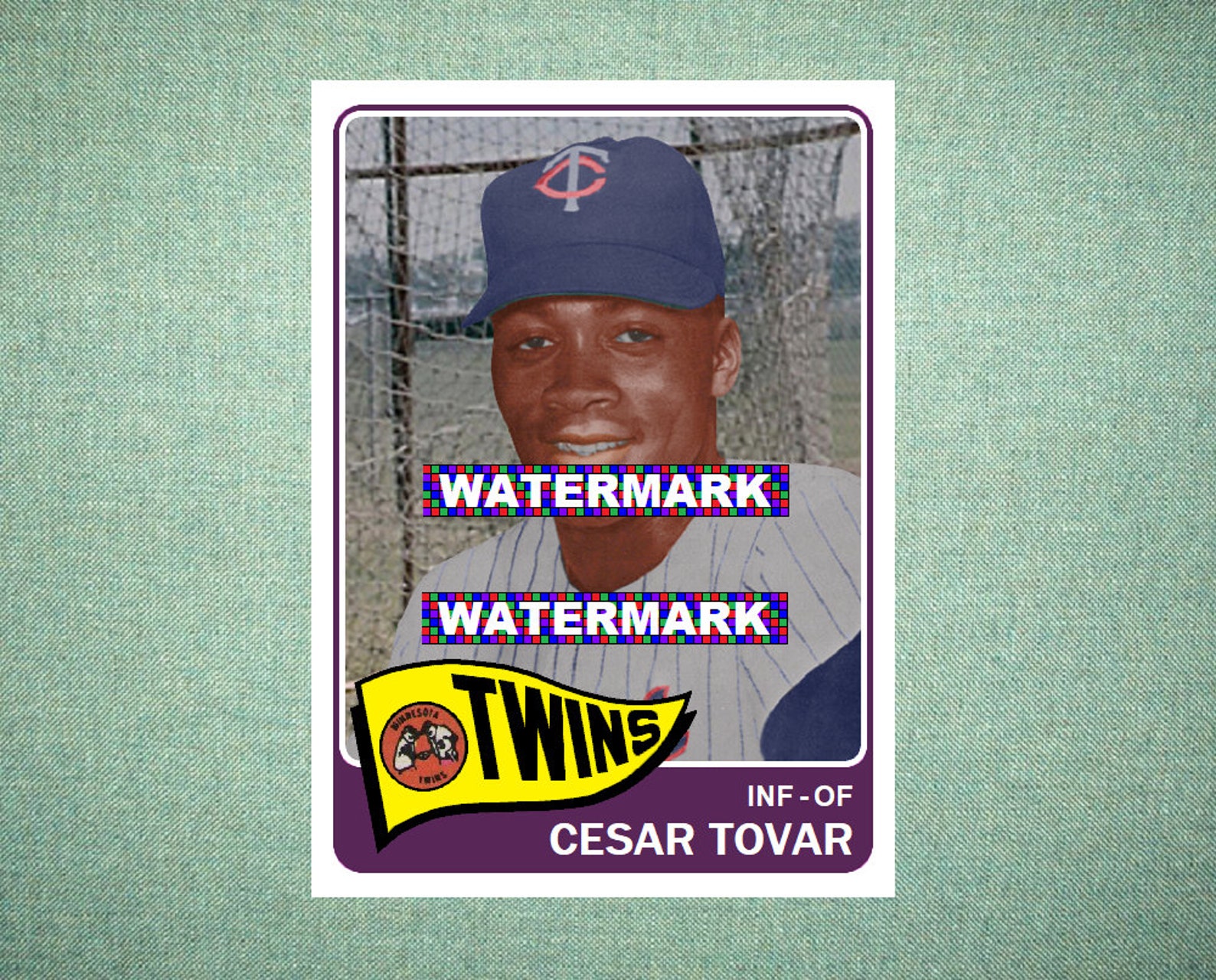 Cesar Tovar Minnesota Twins Custom Baseball Card 1965 Style - Etsy