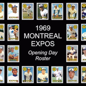 1969 MONTREAL EXPOS Poster Decor Gift Wall Art 1969 Opening Day Team 17 ...