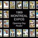 1969 MONTREAL EXPOS Poster Decor Gift Wall Art 1969 Opening Day Team 17 ...