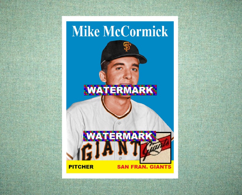 Mike Mccormick San Francisco Giants Custom Baseball Card 1958 - Etsy