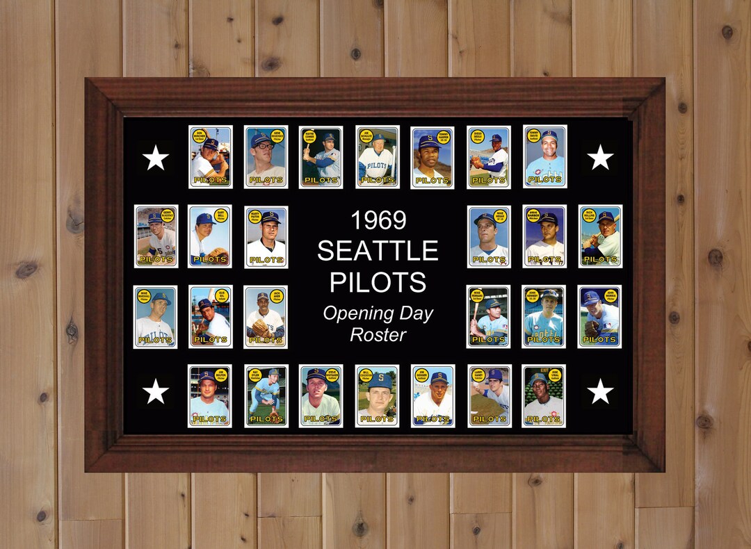 1969 SEATTLE PILOTS Poster Decor Gift Wall Art 1969 Opening Day Team 17 ...