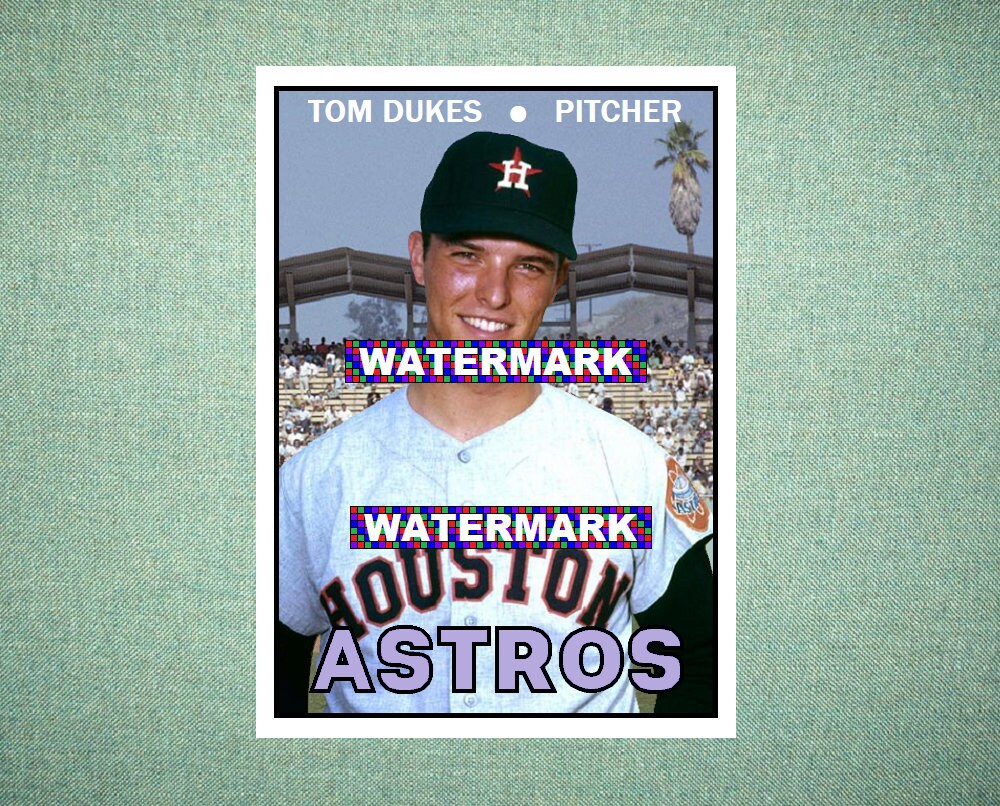 Tom Dukes Houston Astros Custom Baseball Card 1967 Style - Etsy
