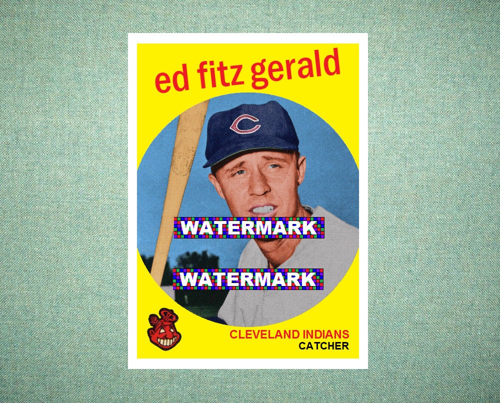 Art & Collectibles Gene Leek Cleveland Indians Custom Baseball Card ...