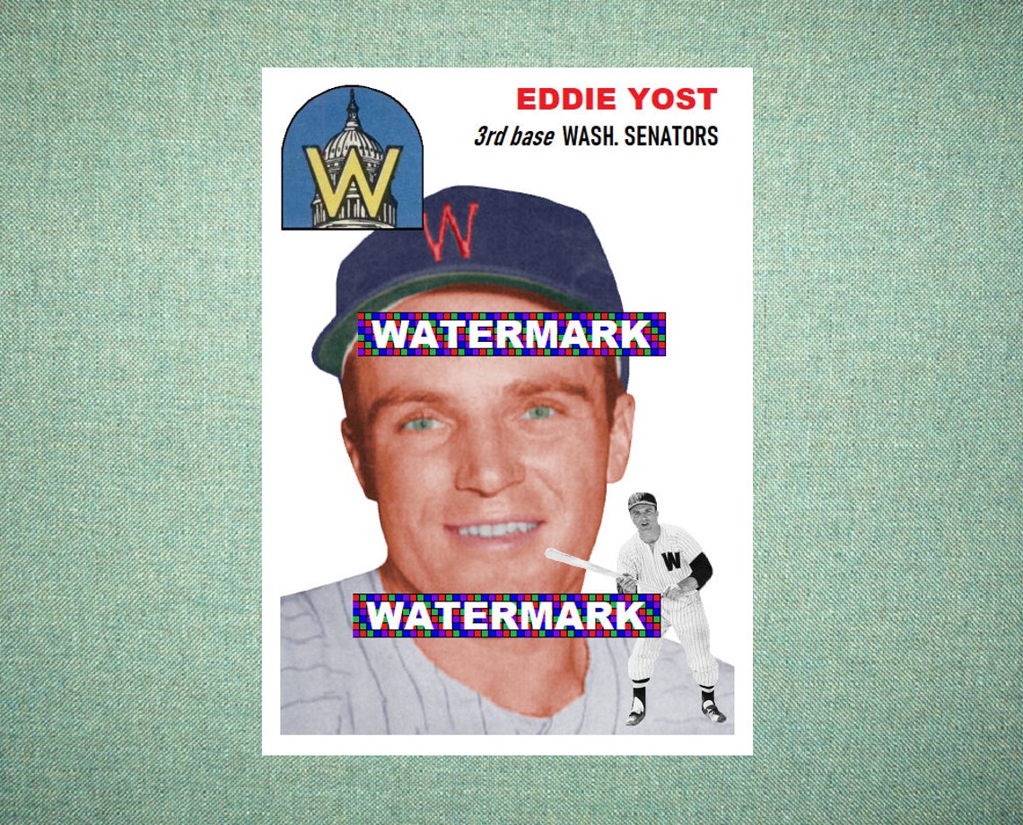 Eddie Yost Washington Senators Custom Baseball Card 1954 Style - Etsy
