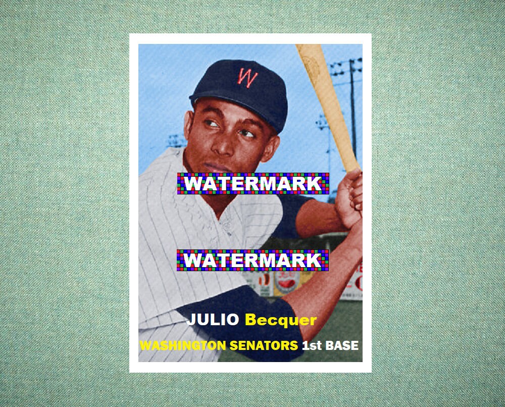 Julio Becquer Washington Senators Custom Baseball Card 1957 - Etsy