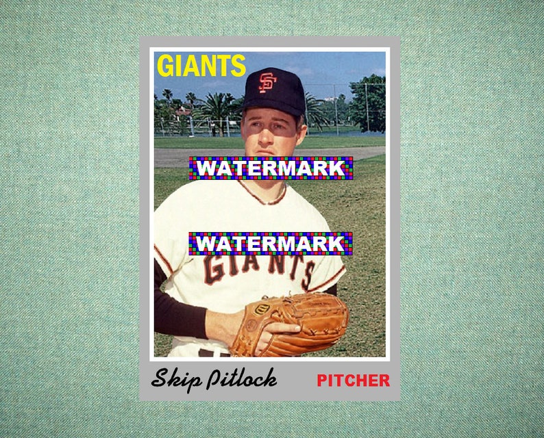 Skip Pitlock San Francisco Giants Custom Baseball Card 1970 - Etsy