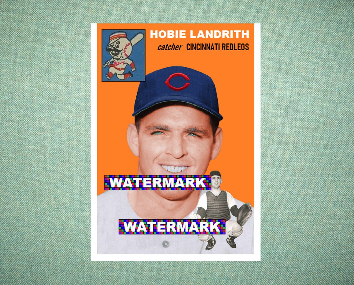 Hobie Landrith Cincinnati Redlegs Custom Baseball Card 1954 Style card ...