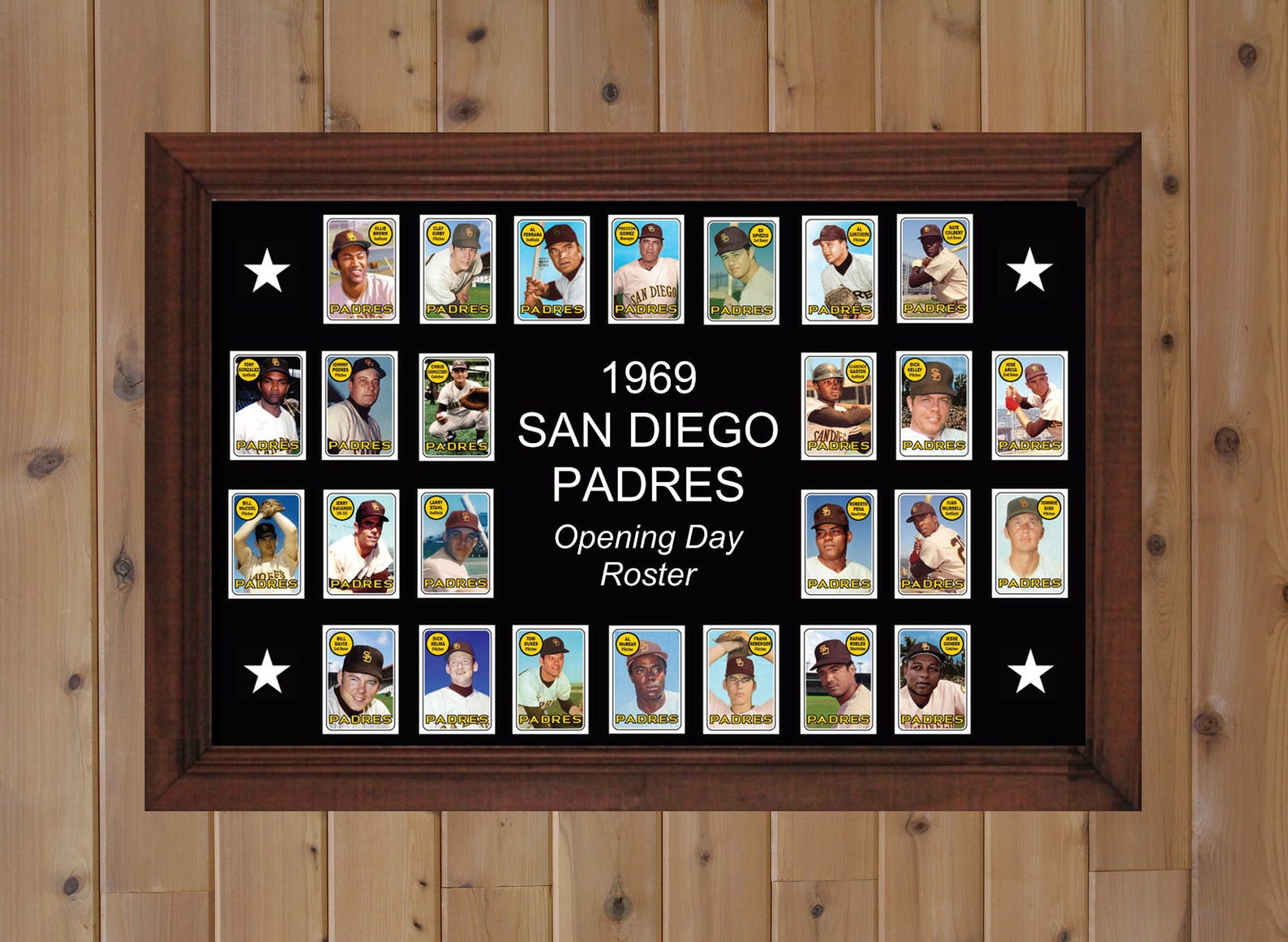 1969 SAN DIEGO PADRES Poster Decor Gift Wall Art 1969 Opening Day Team ...